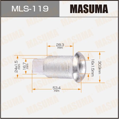 MASUMA MLS-119, Футорка колесная M24x1.5(L), M16x1.5(L) Masuma. Бренд ...