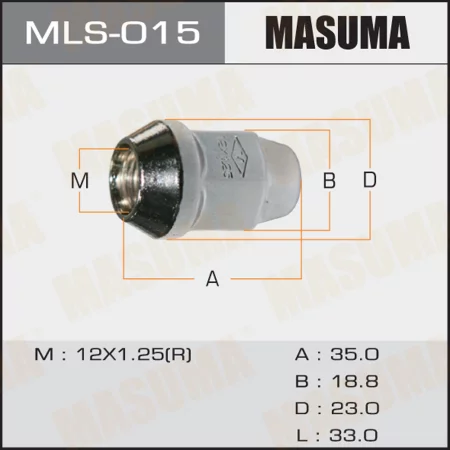 MASUMA MLS-015, Гайка колесная M12x1.25(R) под ключ 19. Бренд автозапчастей №1 в России