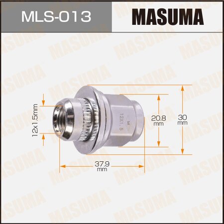MASUMA MLS-013, Гайка колесная M12x1.5(R) под ключ 21. Бренд автозапчастей №1 в России