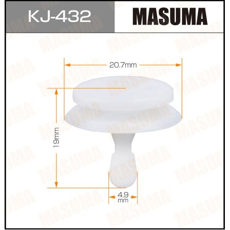 MASUMA KJ-432, Клипса пластиковая Masuma. Бренд автозапчастей №1 в России