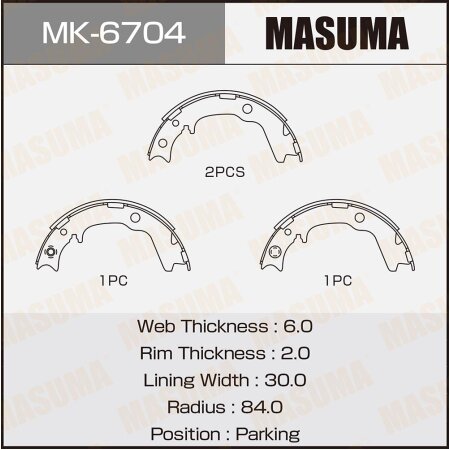 MASUMA MK-6704, Колодки тормозные барабанные Masuma. Бренд ...