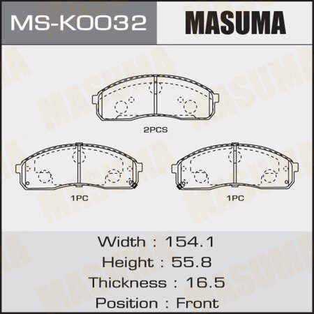 MASUMA MS-K0032, Колодки тормозные дисковые Masuma. Бренд автозапчастей №1 в России