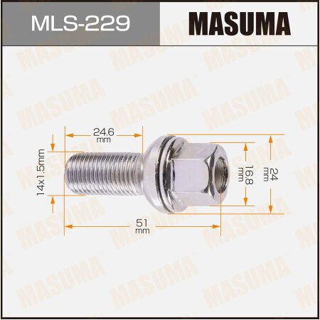 MASUMA MLS-229, Болт колесный M14x1.5(R) Masuma. Бренд автозапчастей №1 ...