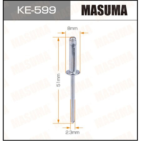 MASUMA KE-599, Заклёпка стальная Masuma. Бренд автозапчастей №1 в России