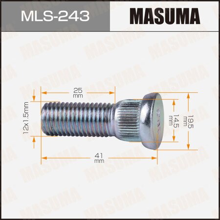MASUMA MLS-243, Шпилька колесная M12x1.5(R) Masuma. Бренд автозапчастей №1 в России
