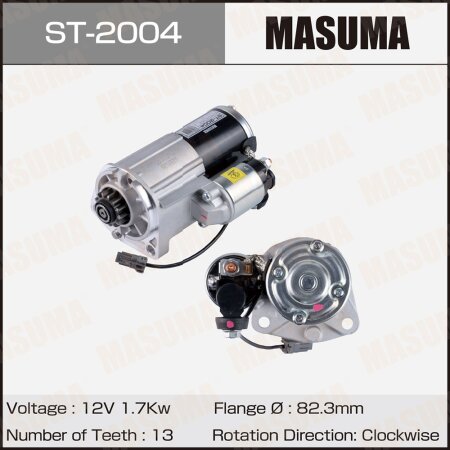 MASUMA ST-2004, Стартер MASUMA, 12V/1.7KW. Бренд автозапчастей №1 в России