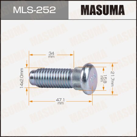 MASUMA MLS-252, Шпилька колесная M14x2(R) Masuma. Бренд автозапчастей ...