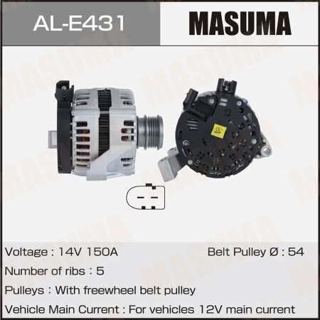 MASUMA AL-E431, Генератор MASUMA, 14V/150A. Бренд автозапчастей №1 в России
