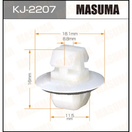 Клипса пластиковая Masuma, KJ-2207. | Masuma - запчасти для иномарок ...