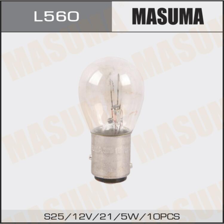Лампа Masuma P21/5W (BAY15d, S25) 12V 21/5W BAY15d двухконтактная, L560 ...